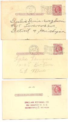 3 United States. Postal Cards Two Cents Used Franklin 1952-7 | eBay