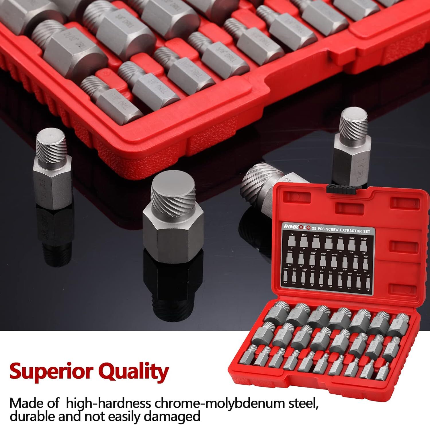 25Pcs Hex Head Multi-Spline Extractors Remove Tool Removes Broken ...
