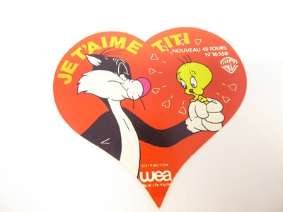 AUTOCOLLANT / STICKER - TITI - GROS MINET - DISQUE / MUSIC - 45 TOURS ...