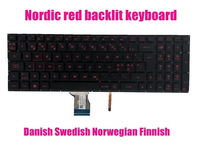 Danish Swedish Finnish Nordic keyboard for Asus FX502 FX502V FX502VM ...