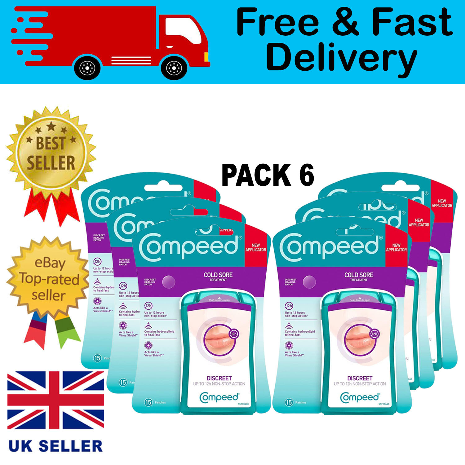 Compeed Cold Sore Discreet Healing Patch, 15 Count | eBay UK