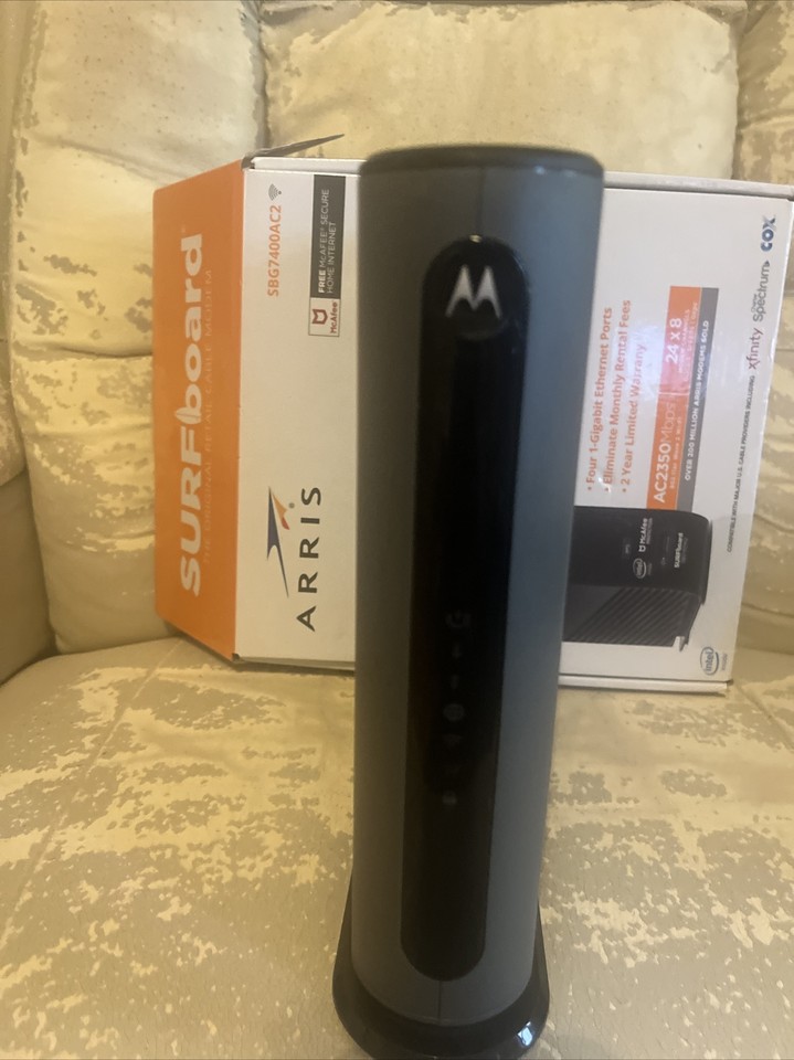 Motorola MG7550 16X4 Cable Modem & AC1900 WiFi Router Combo W/ Power ...