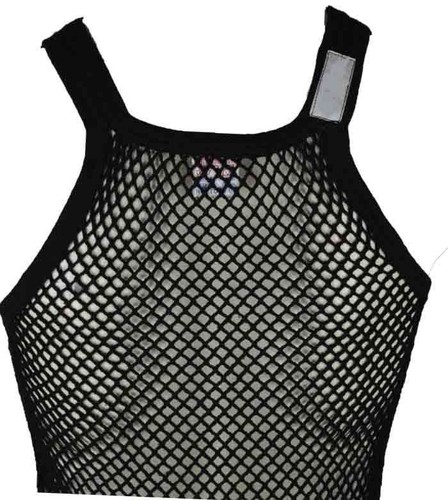Mens String Cotton Vest Mesh Net Holiday Beach Summer Wear S M L XL ...