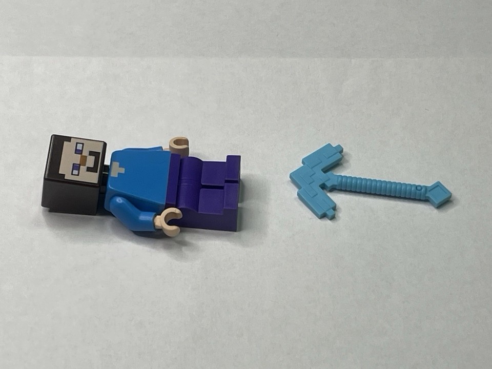 LEGO Minecraft Steve Minifigure with Diamond Pickaxe | eBay