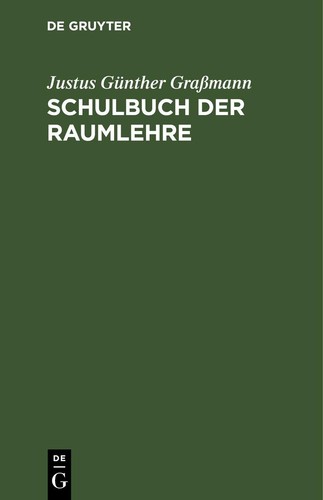 Justus Günther Graßmann Schulbuch Der Raumlehre (Hardback) (US IMPORT ...