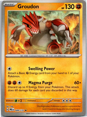 Groudon (Poke Ball Pattern) Rare PRE 049/131 NM - Holo | eBay UK