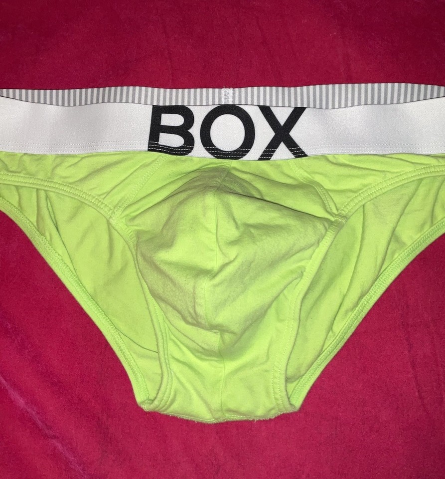 NWOT neon green box men brand briefs underwear male size Large soft ...