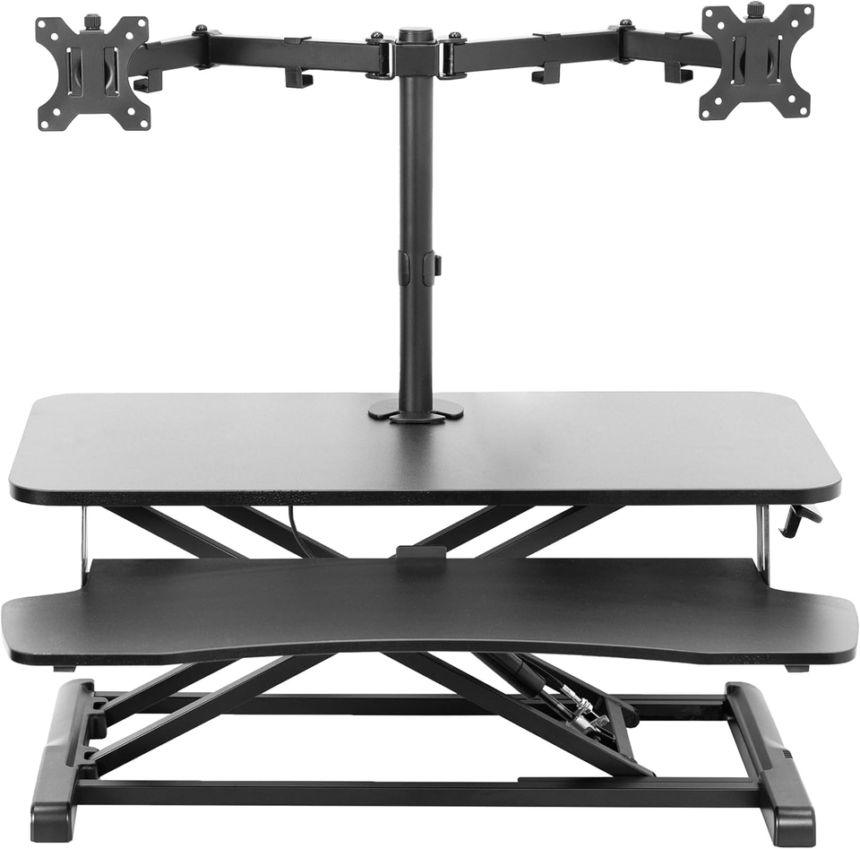 Height Adjustable 32 Inch Standing Desk Converter with Dual 13 to 30 ...