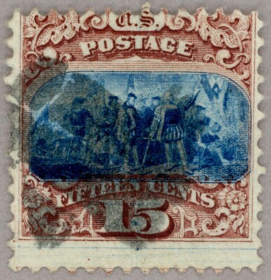 US Scott#118 1869 15c Pictorial type I, vignette shift, centered high ...