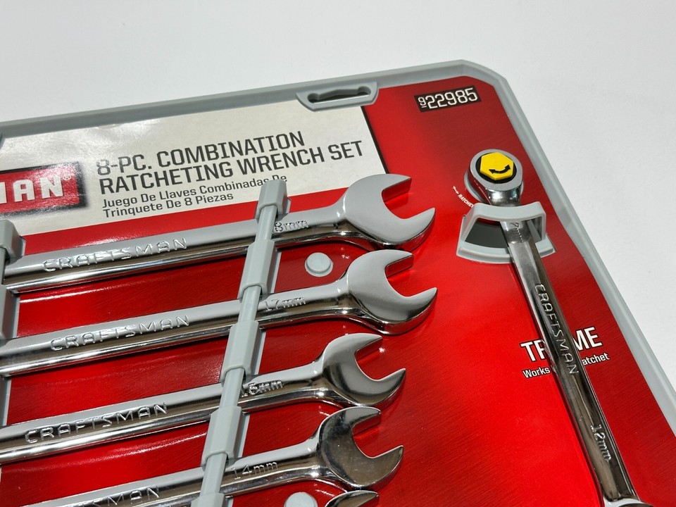 NOS Craftsman 22985 8pc Metric 8mm-18mm Combination Ratcheting Wrench ...