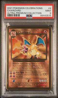 PSA 9 2021 Pokemon Celebrations Charizard Metal Card UPC 4/102 MINT ...