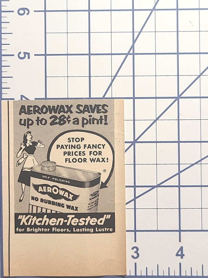 Aerowax Floor Wax Polish No Rubbing Lasting Lustre Vintage Print Ad ...