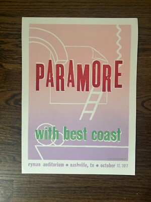 Paramore - gig poster - 2017 - Ryman Auditorium - Hatch Show Print | eBay