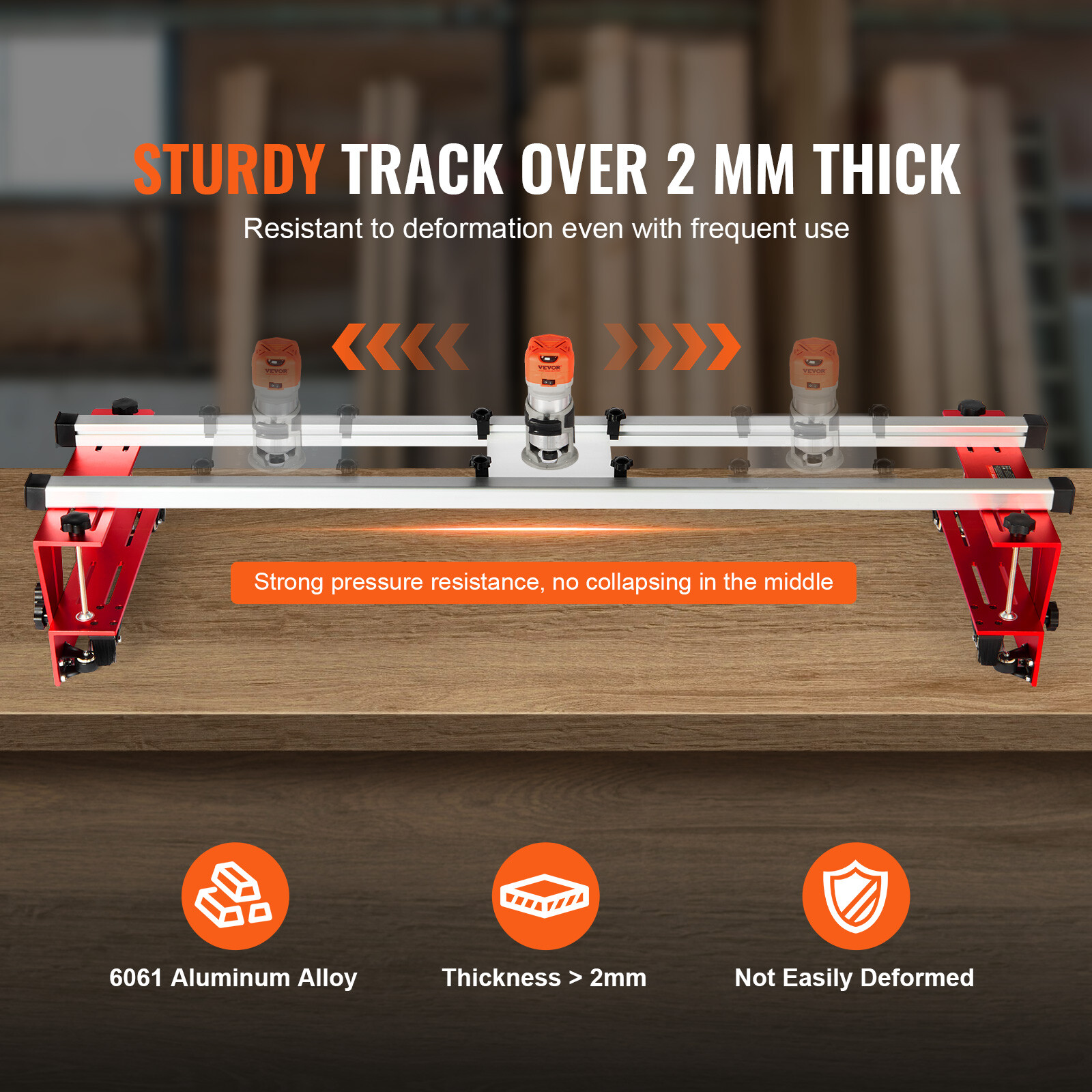 VEVOR Router Sled Adjustable Wood Slab Flattening Mill Router Jig 64 ...