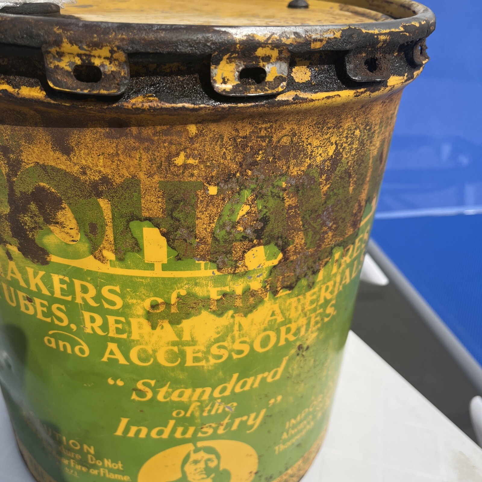 Vintage Mohawk Rubber Co Advertising Grease can 5 Gallon Gas Oil Great ...