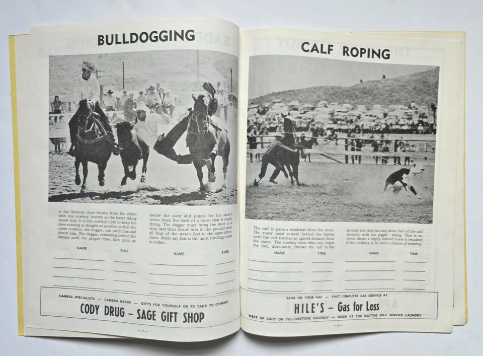 Vintage "Buffalo Bill Cody Nite Rodeo" Souvenir Western Program Cody ...