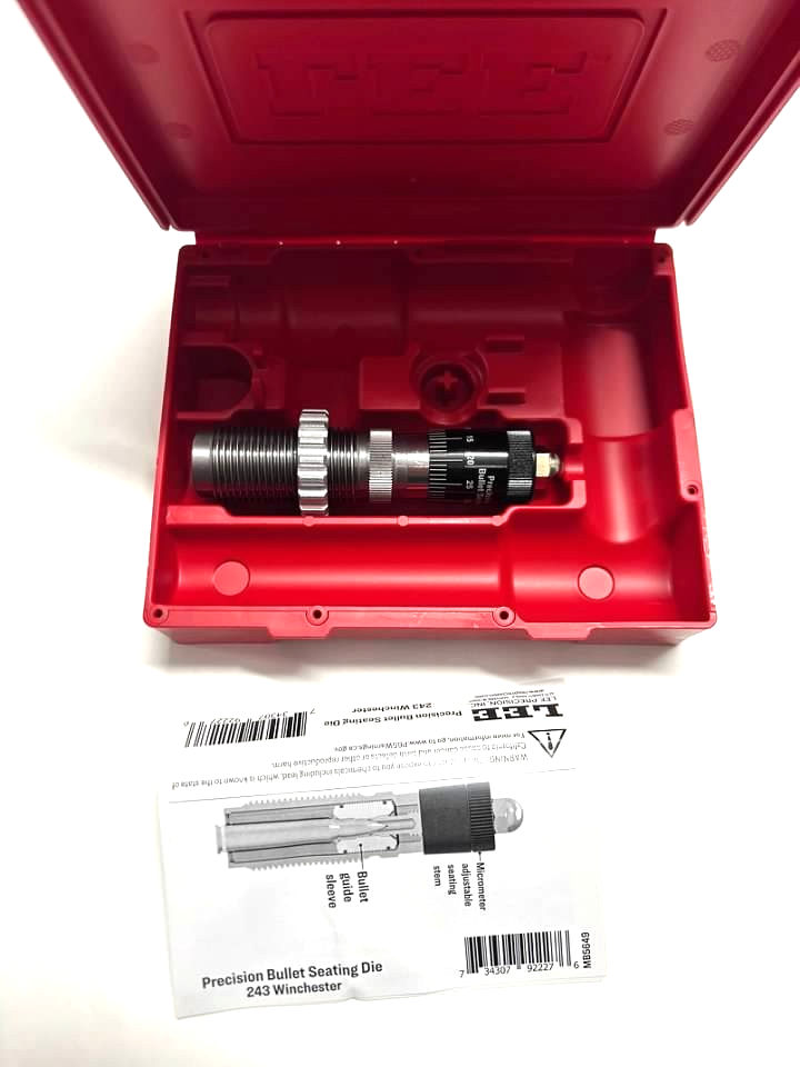 Lee 92227 243 Winchester Micrometer Precision Bullet Seating Die With 4 ...