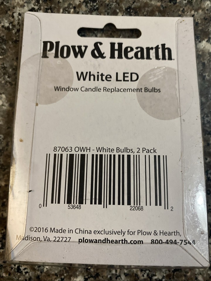 Plow & Hearth WHITE LED Replacement Bulbs Window Candles 87063 P&H ...