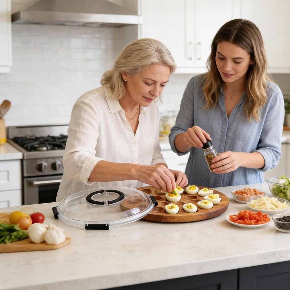 Deviled Egg Tray 24-Slot Tray with Lid Egg Platter for Party Home | eBay UK