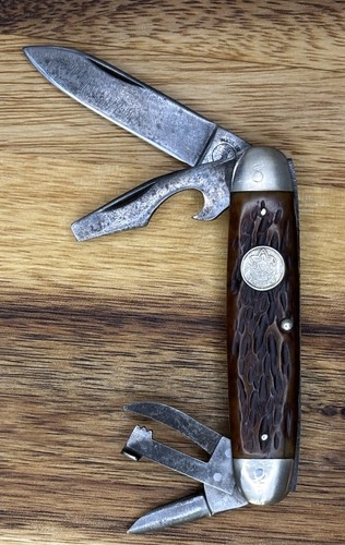 Antique Remington Jigged Bone Boy Scout Knife 1920s Carbon Steel Multi ...