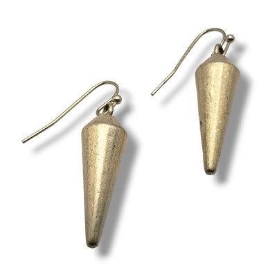Brushed Matte Gold Cone Shape Dangle Drop Hook Earrings | eBay