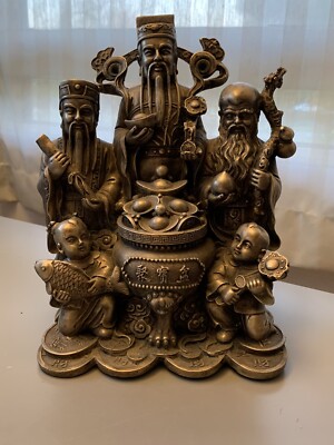 Three Chinese Good Luck Men Statue Vintage | eBay