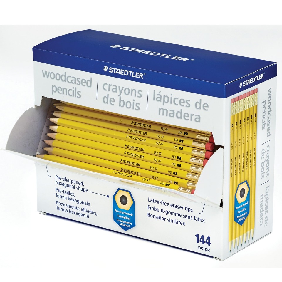 Yellow School Pencils Pre-Sharpened HB/#2 Wood Pencils with Eraser ...