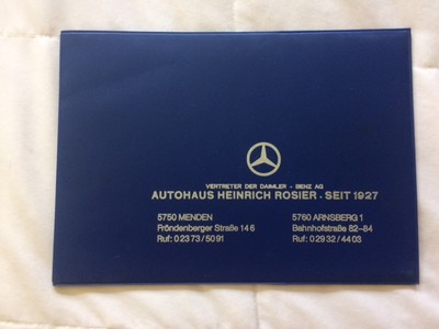 Mercedes Benz 1981 200 230 250 280 380 500 Service Record Book Autohaus ...
