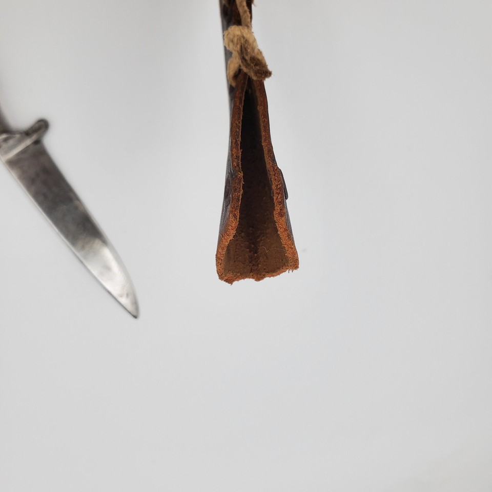 WWI WW1 Original German Hunting boot knife bone blade sheath antique ...