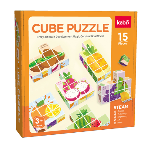 Fruits Theme Magnetic Cube Puzzle Magic Blocks Educational Toy for Kids ...