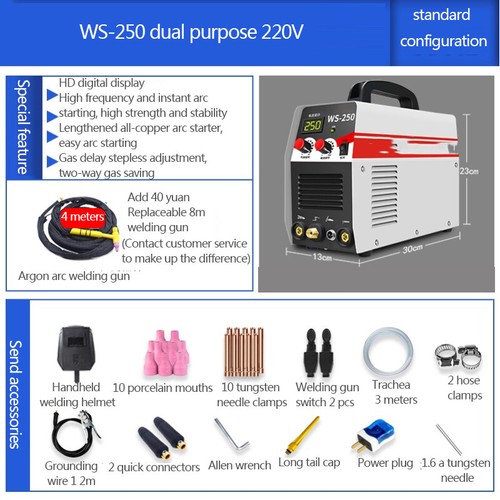 WS-250 Home Inverter Argon Arc Welding Electric Welding Machine 220V ...