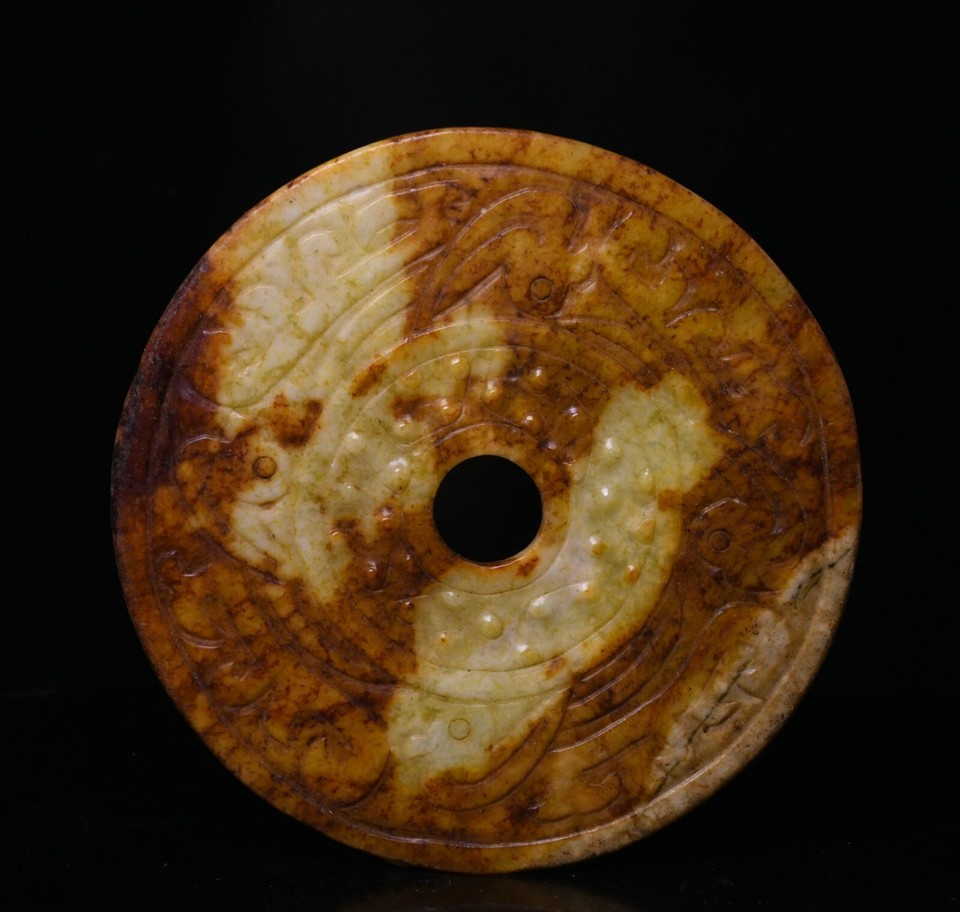 12CM China Hongshan Culture Old Jade Carved Dragon Loong Animal Yubi ...