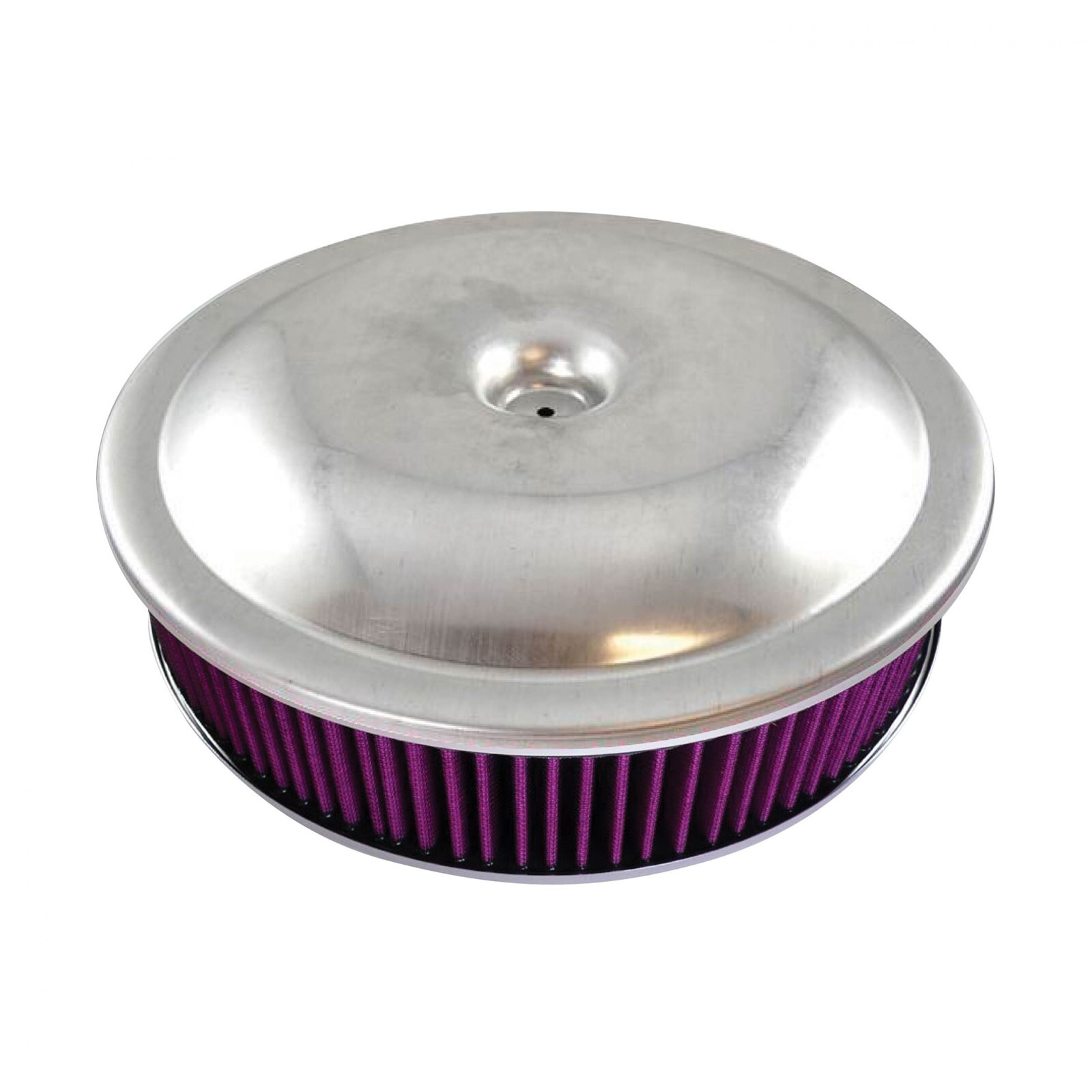 Spun Aluminum Air Cleaner Set Recessed Base 14" x 3" Fits Carb w/ 5.125 ...