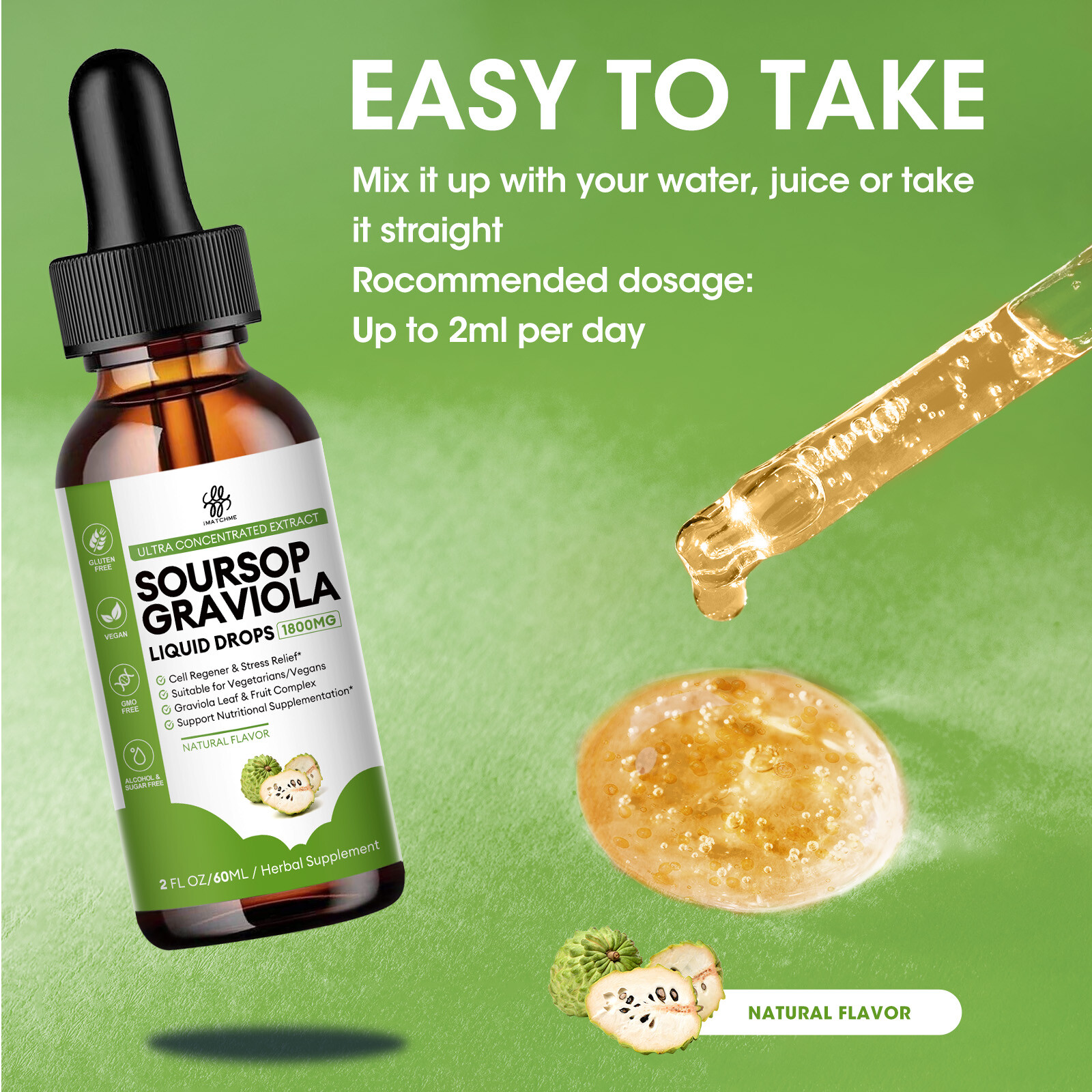 60ML Soursop Graviola Extract Liquid Drop Immune Digestive Support ...