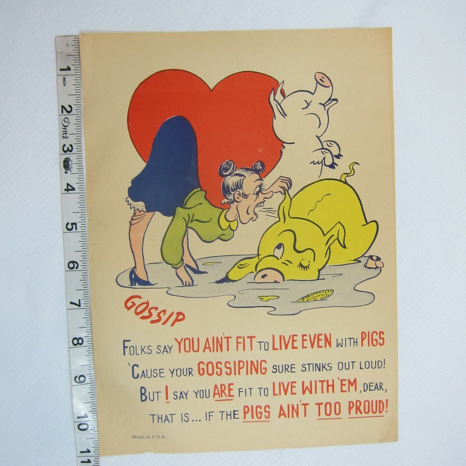 Vintage Vinegar Valentine Gossip Penny Dreadful Sarcasm Insult Poem ...