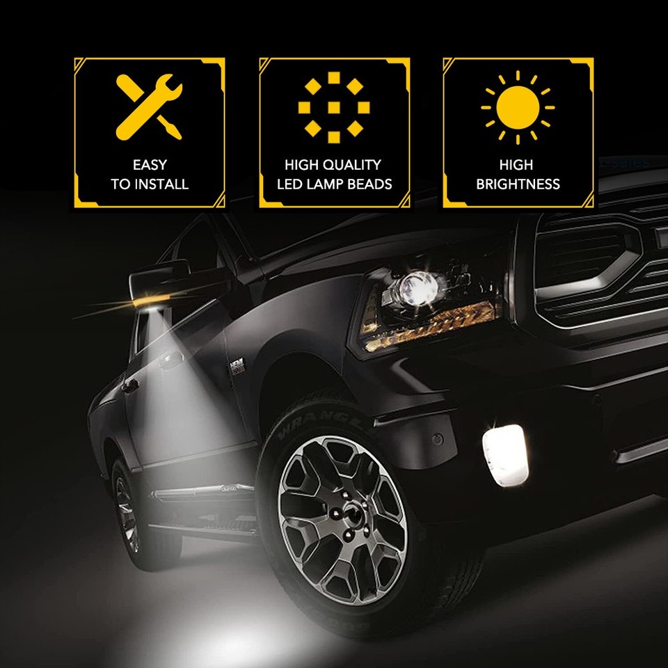 Dynamic LED Side Mirror Lights Turn Signal For 19-22 Dodge Ram 1500 ...