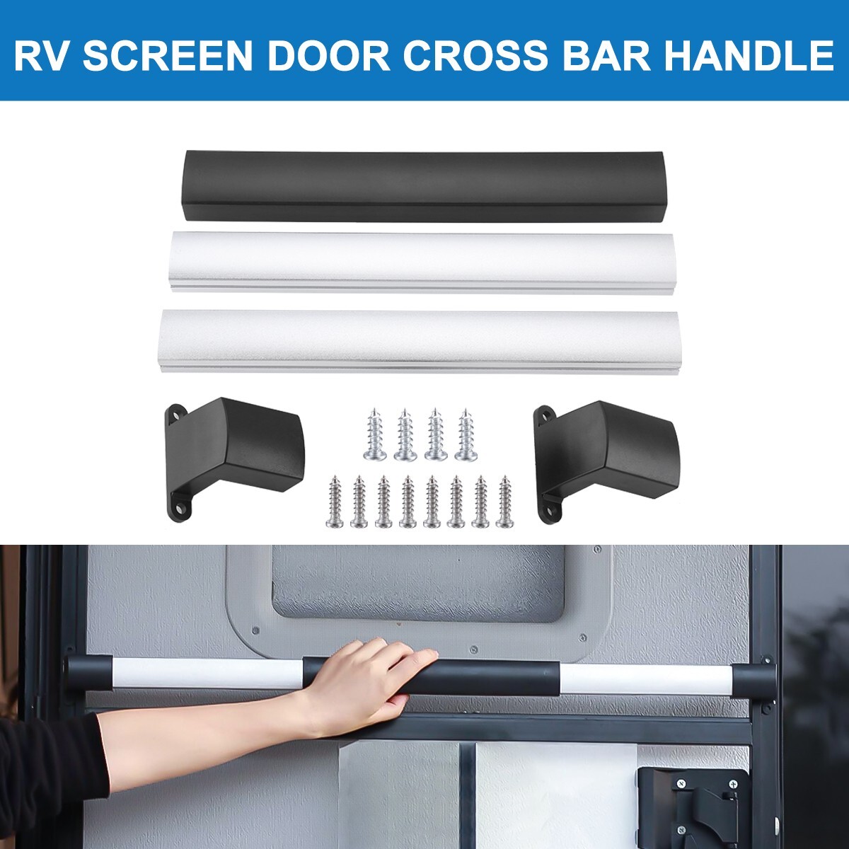 Universal RV Screen Door Cross Bar Handle Adjustable Widths For Camper ...