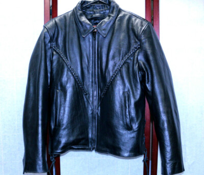 Interstate Leather Women's Jacket Genuine Black Removable Lining Lg | eBay