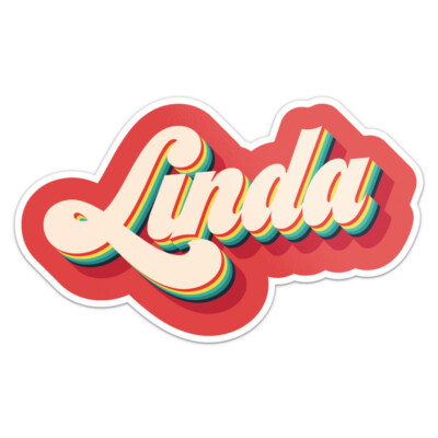 Retro Style Linda Female Name - Waterproof Vinyl Decal Car Bumper ...