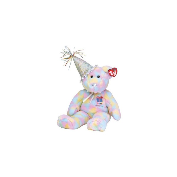 Ty 2003 Beanie Buddies 14" Bear Named Birthday Buddy Hat Pastel Colors ...