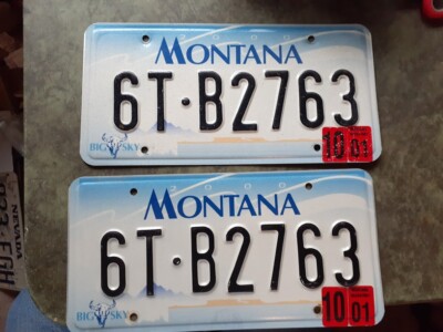 Pair Montana License Plates 6T B2763 | eBay