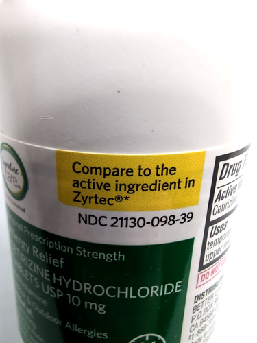 3 pack Compares To Zyrtec 10mg 365 Count Pills 24 Hr Allergy Relief BB ...