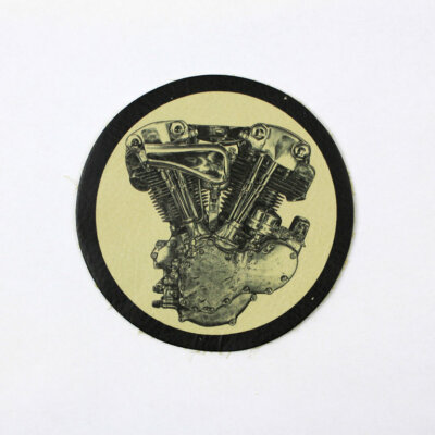 Biker Chopper Harley Knucklehead Engine Motor Echt Leder Aufnäher ...