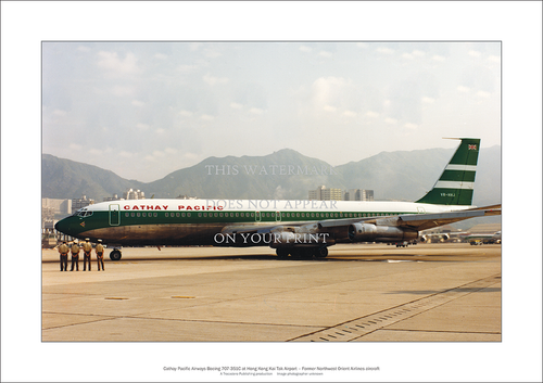 Cathay Pacific Boeing 707 A2 Art Print – Hong Kong Kai Tak – 59 x 42 cm ...