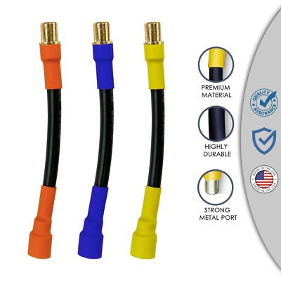 8MM Female to 6.5MM Male Castle ESC Extension Leads 10AWG 200C SILICONE ...