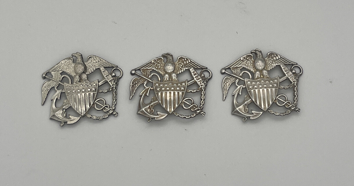 Antique Vintage WWII Sterling Silver US Navy Nurse Cadet Eagle Shield ...