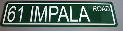 61 IMPALA ROAD METAL STREET SIGN 283 348 CHEVY LOWRIDER CLASSIC CUSTOM ...