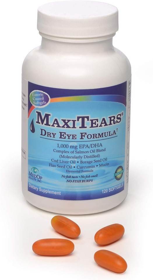 MaxiTears® Dry Eye Formula -1000mg EPA/DHA, Softgels 120ct (EXP 4-2026 ...