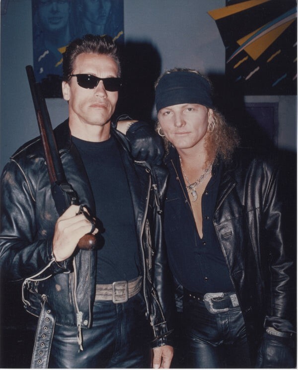 Arnold Schwarzenegger Terminator with Guns n Roses Matt Sorum Vintage ...