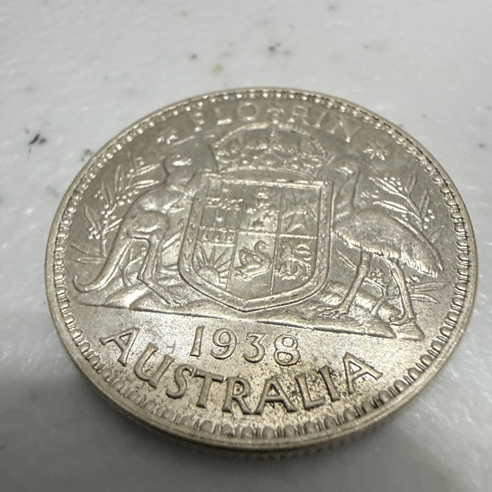 1938 AUSTRALIA Large King George VI Roo/Ost OLD Silver Florin Coin | eBay